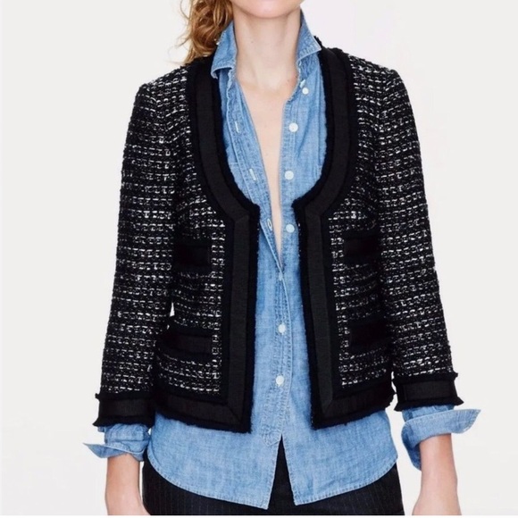 J. Crew | Jackets & Coats | J Crew Collection Shimmer Tweed Jacket ...